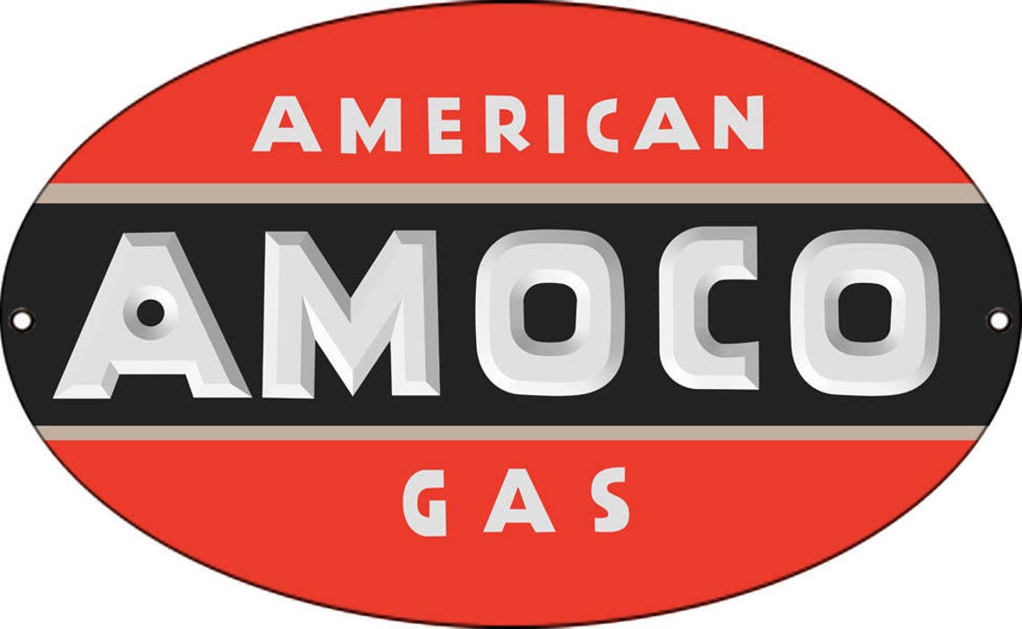 Amoco American Gas Sign 2 Sizes Oval 24 Gauge Metal USA | Etsy