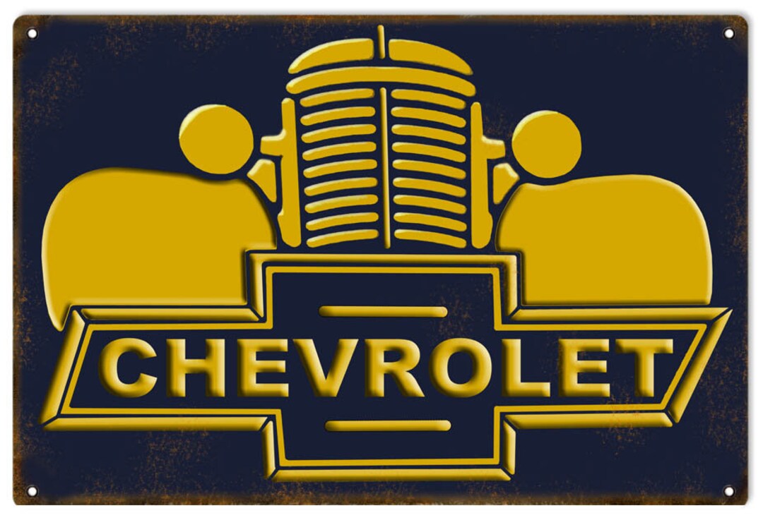 Chevrolet Pickup Truck Front Grill Metal Sign, 2 Sizes Available, USA ...
