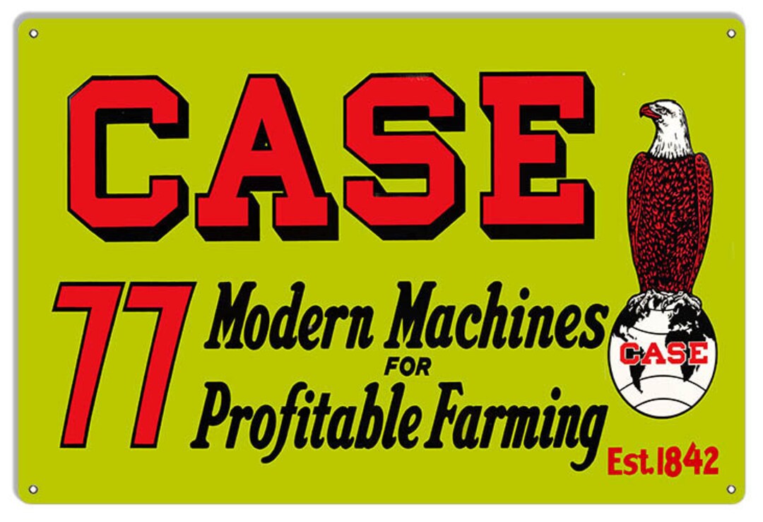 CASE Machinery Metal Sign, 18 X 12, Vintage Style Retro Tractor Garage ...