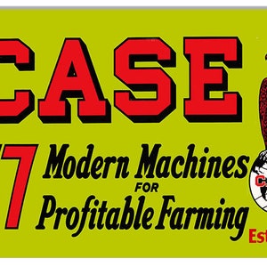 CASE Machinery Metal Sign, 18 X 12, Vintage Style Retro Tractor Garage ...