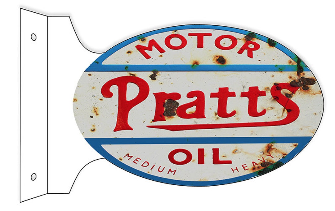 Pratt's Motor Oil Metal Sign Oval Double Sided With - Etsy