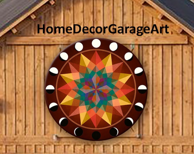 Compass Rose Moon Phase Hex Sign PA Dutch Style Promoting Clear ...