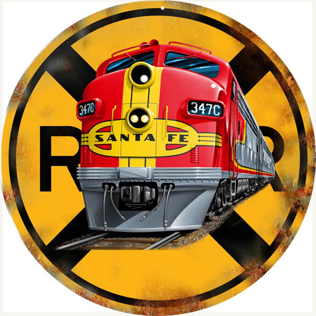 Santa Fe Railroad Crossing Reproduction Vintage Looking Metal Sign ...