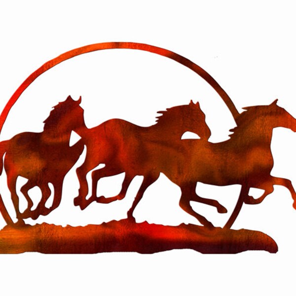 Metal Running Horses - Etsy