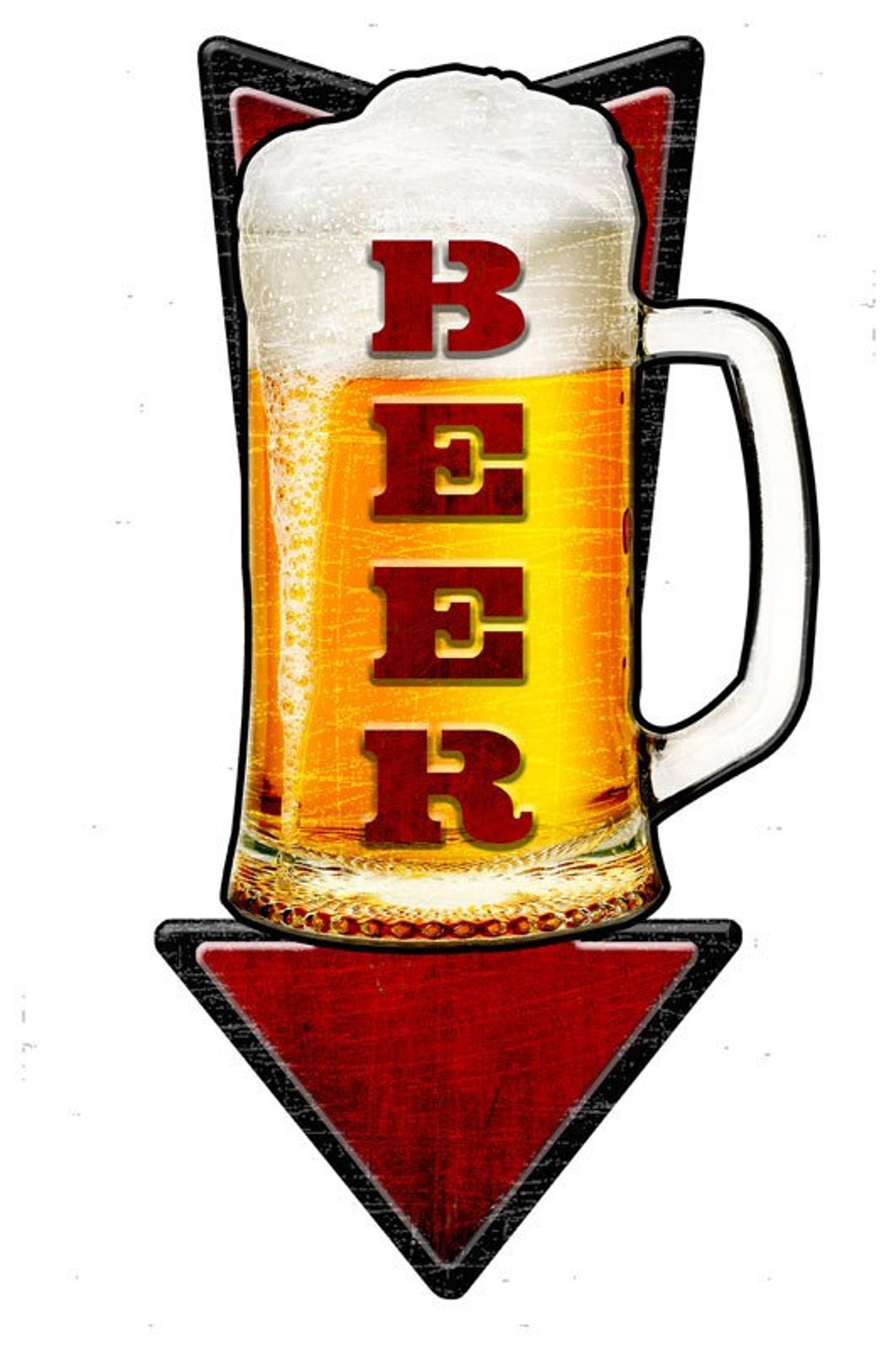 Arrow Cold Beer 3-D Metal Sign Vintage Style Retro Restaurant - Etsy