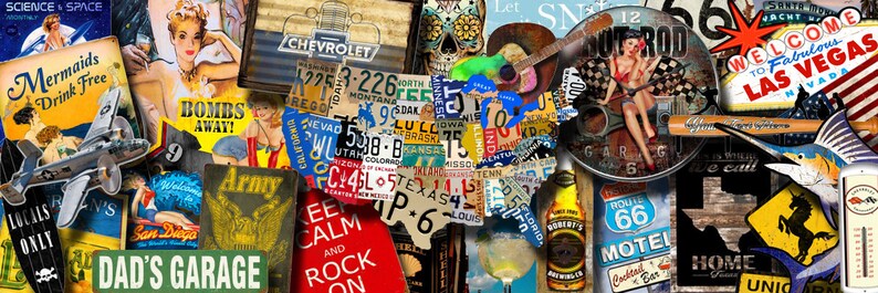 Classic American Trains Collage Map Metal Sign 3 Sizes USA - Etsy