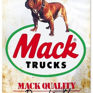 Mack Trucks Bulldog Logo Metal Sign, USA Made Vintage Style Retro ...