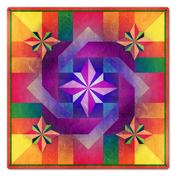 Five Square 2 Barn Quilt Metal Sign with UV Protection 5 | Etsy