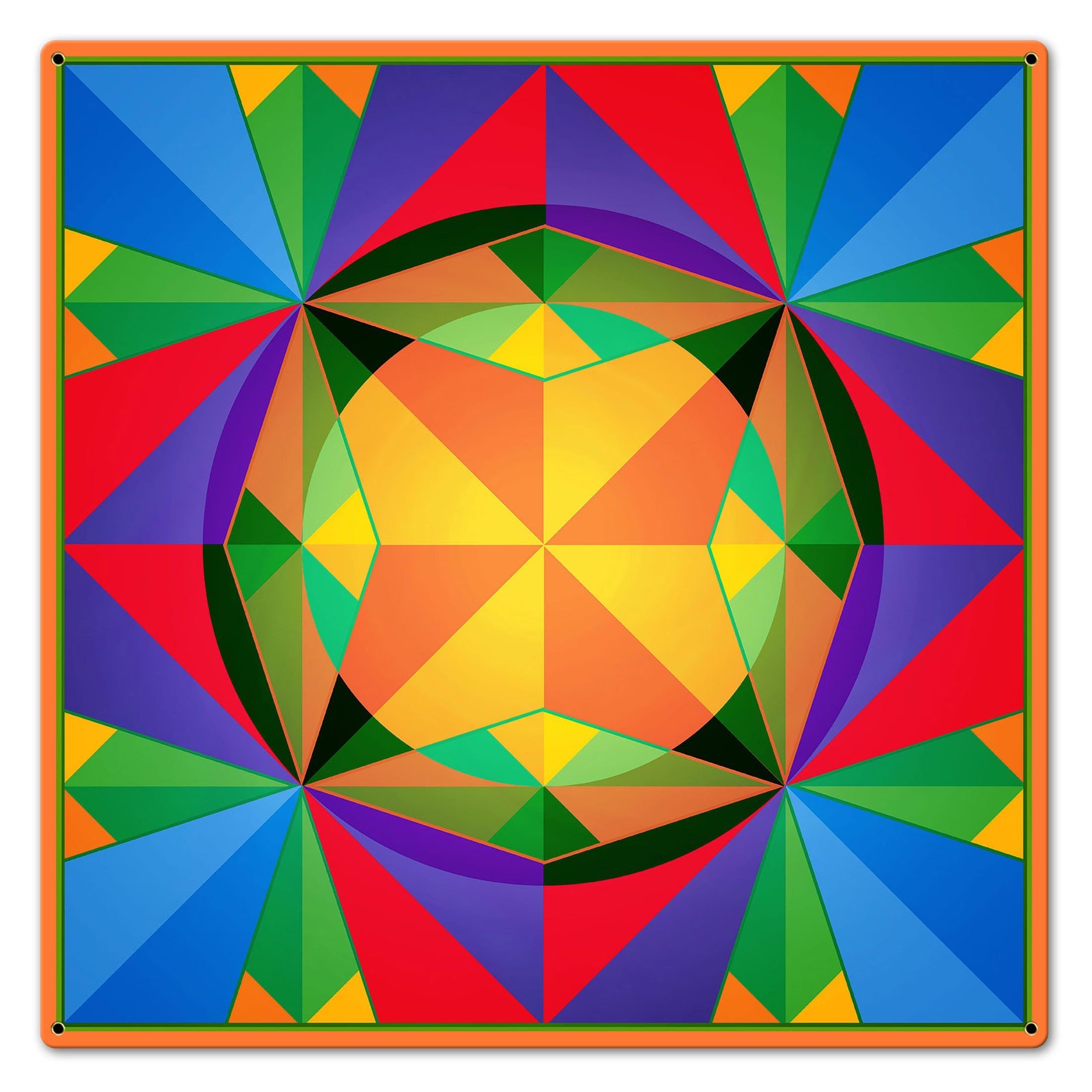 Barn Quilt Triangles Squares Circles Pattern Metal Sign With - Etsy