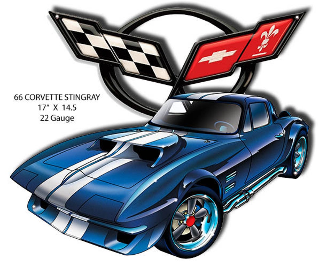 1966 Corvette Stingray Laser Cut Out Custom Shape 14.5 X 17 - Etsy