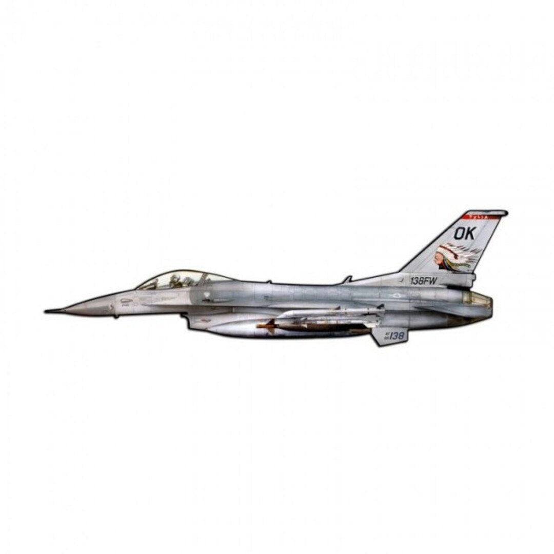 F16 Chief Fighter Jet Custom Shape Metal Sign 42 X 13 American Made ...