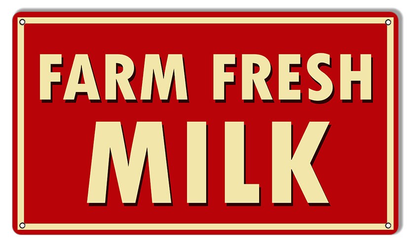 Farm Fresh Milk 8 X 14 Inch Metal Sign 2 Styles Vintage | Etsy