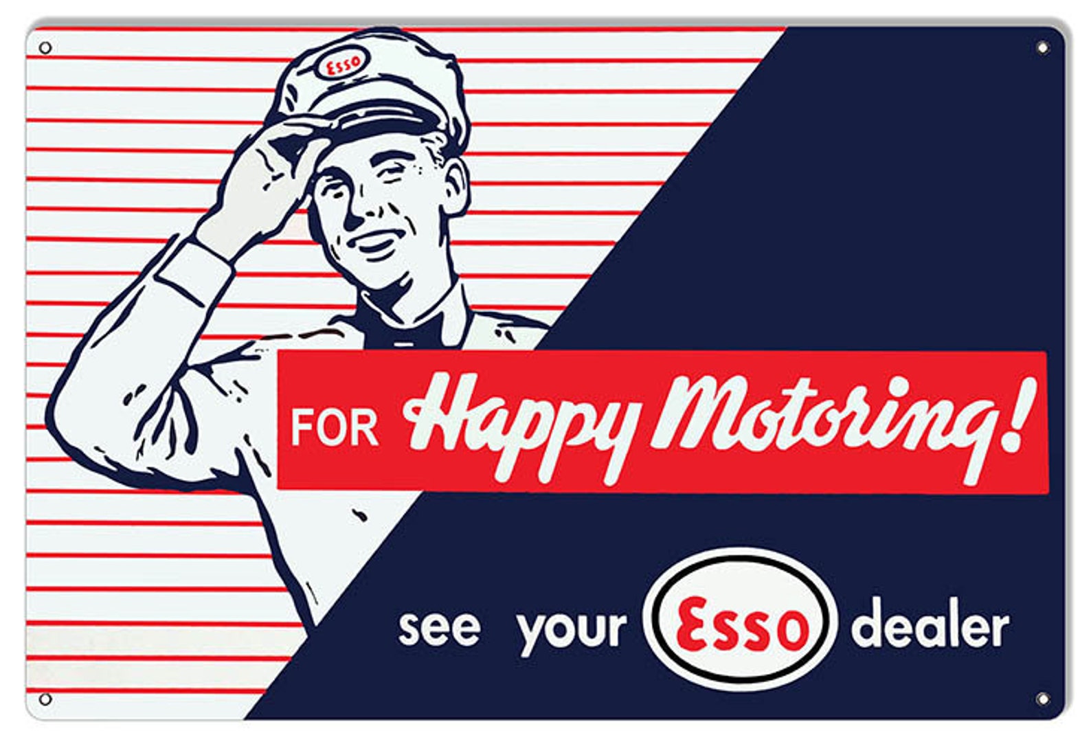 Esso Motor Oil Happy Motoring Sign 2 Styles 18 X 12 Inch 22 | Etsy