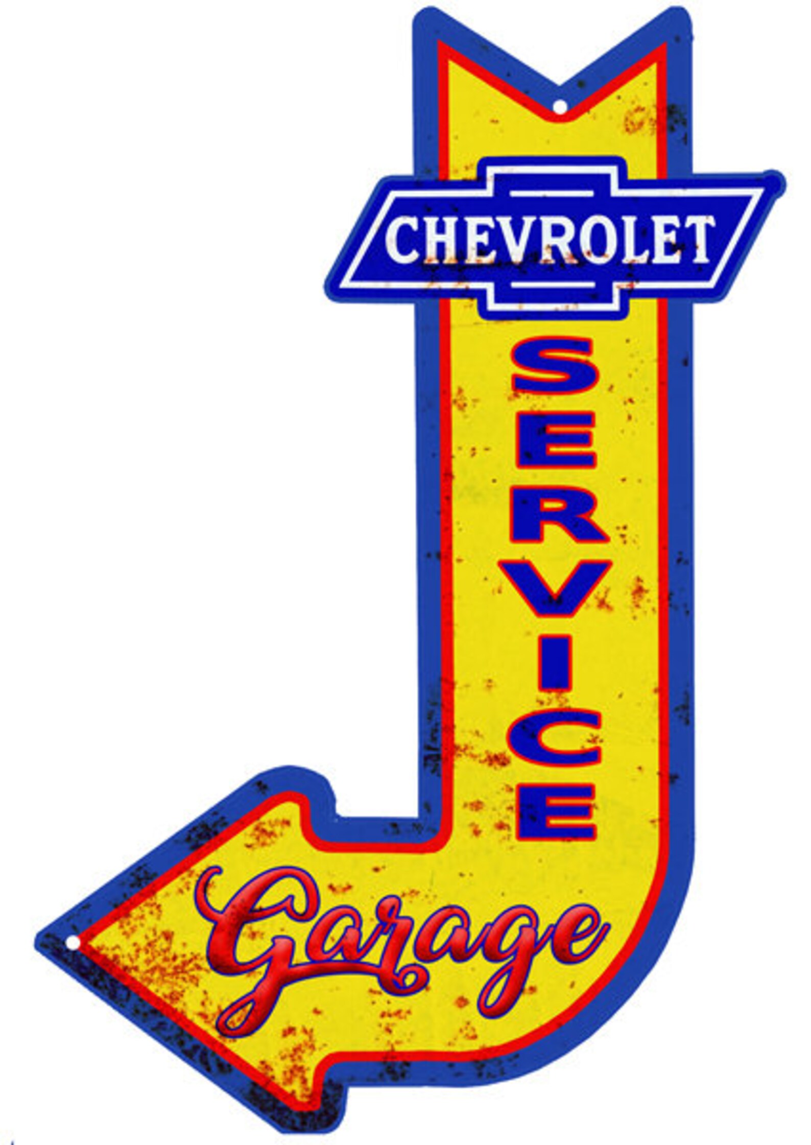 Chevrolet Service Garage Arrow Metal Sign Aged OR New Style - Etsy