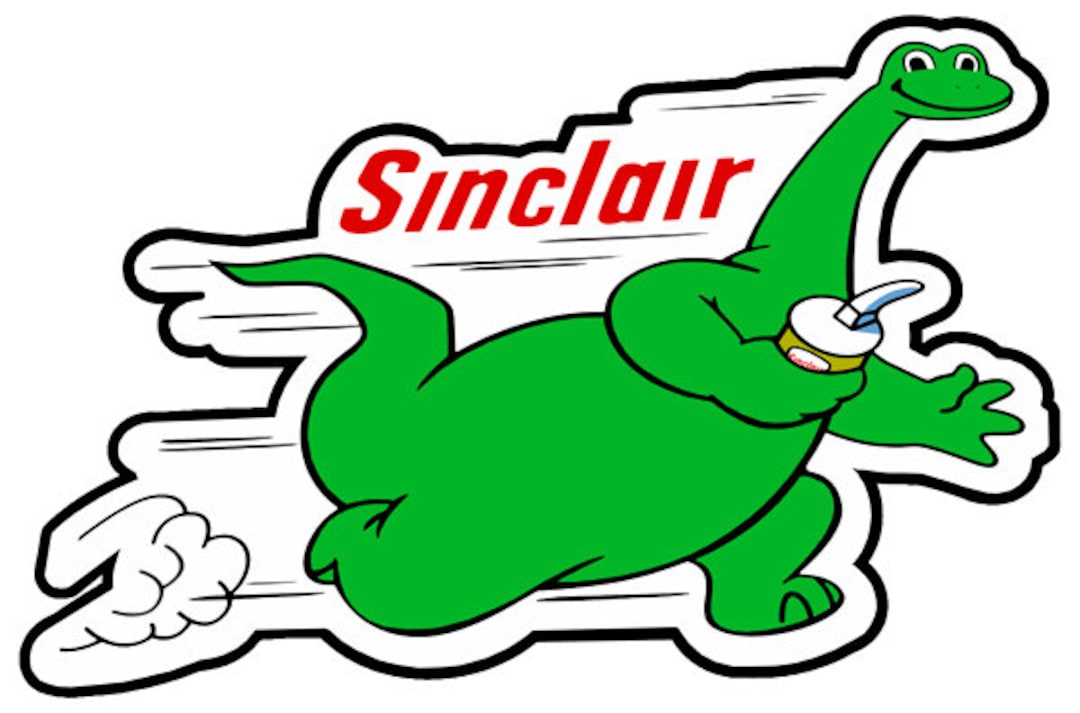 Sinclair Dino Dinosaur Gasoline Cut Out Metal Sign 23x15 Inches, Aged ...