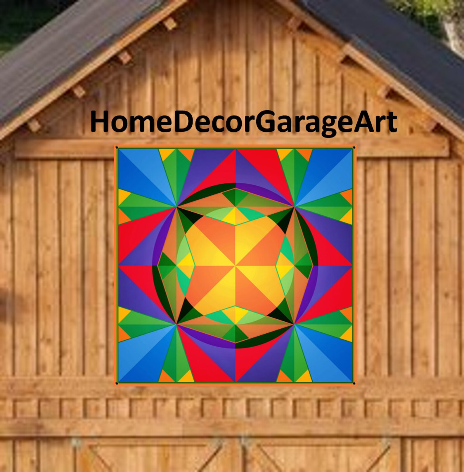 Barn Quilt Triangles Squares Circles Pattern Metal Sign With - Etsy