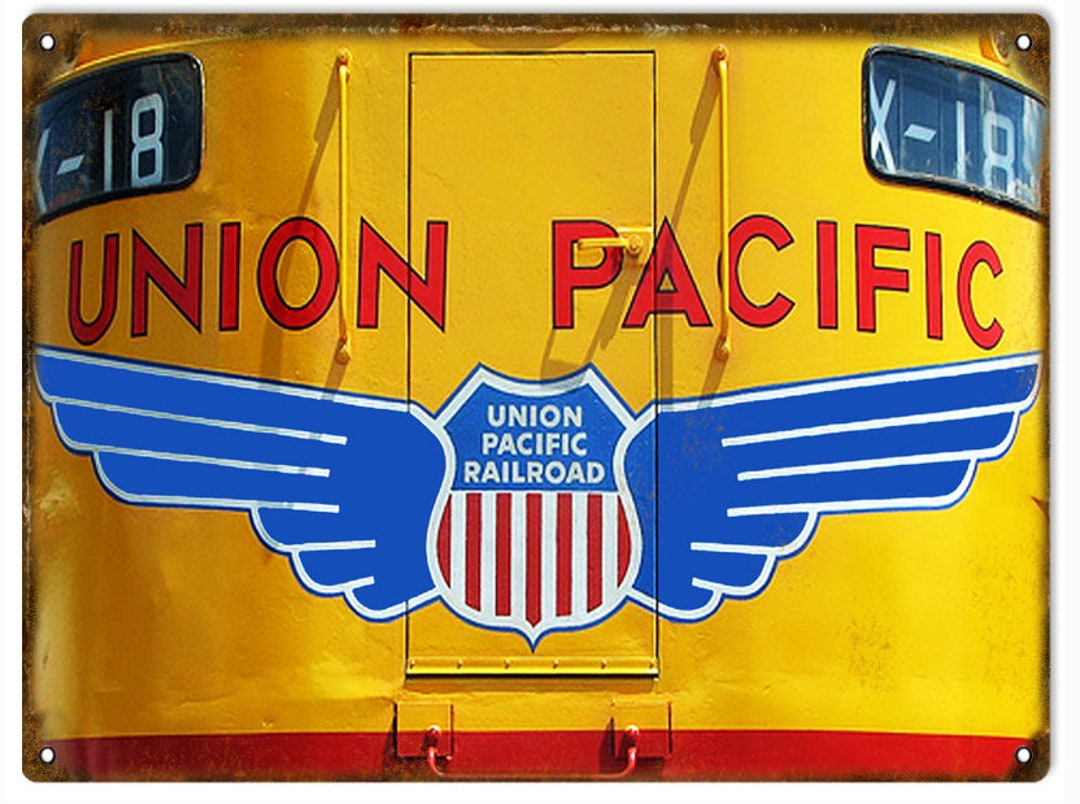 Union Pacific Railroad Sign, 12 X 9 Inches, Aged Style Aluminum Metal ...