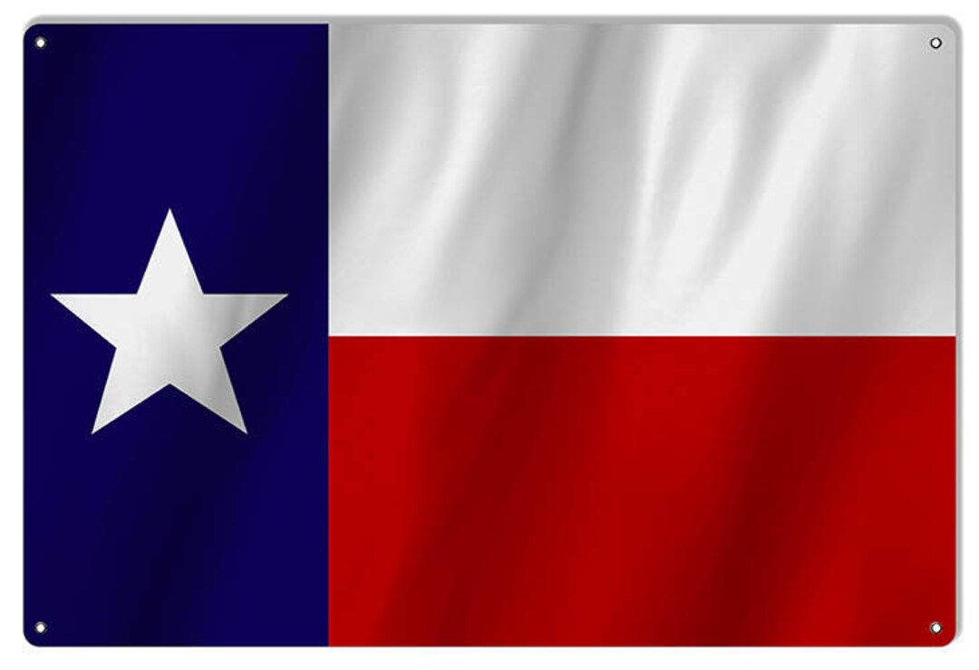 Texas State Flag, 18 X 12 Inch Metal Sign, Made in the USA, Patriotic ...