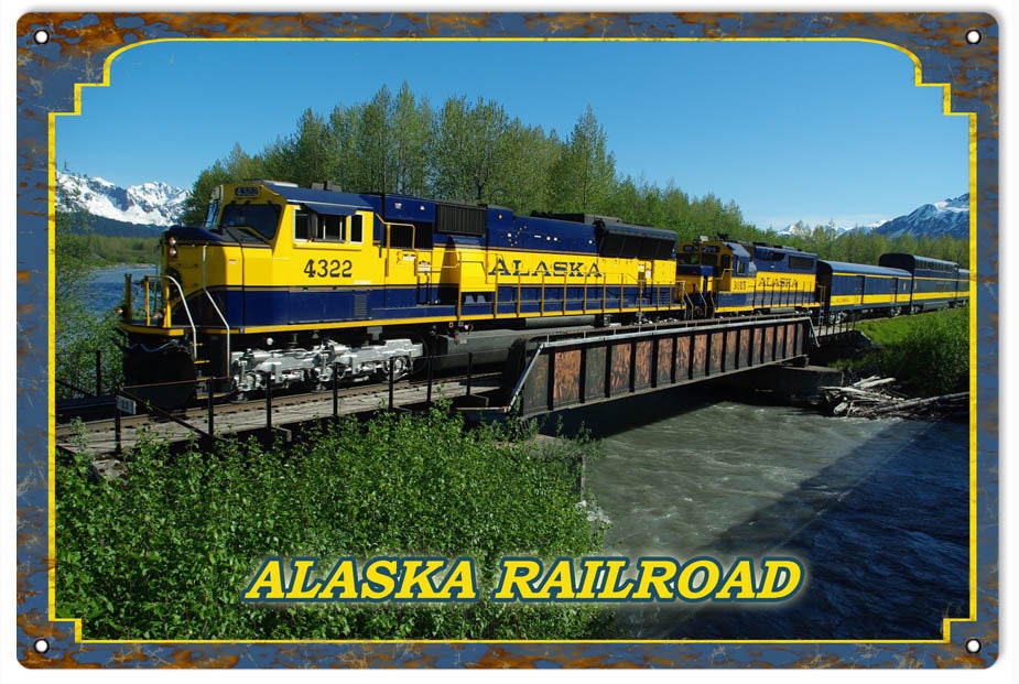 Alaska Railroad Sign Aged Style Aluminum Metal Sign USA Made - Etsy