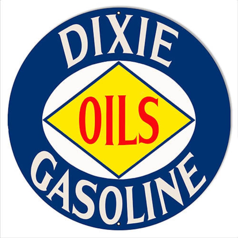 Dixie Gas Motor Oil Sign 22 Gauge Metal 3 Sizes Available | Etsy