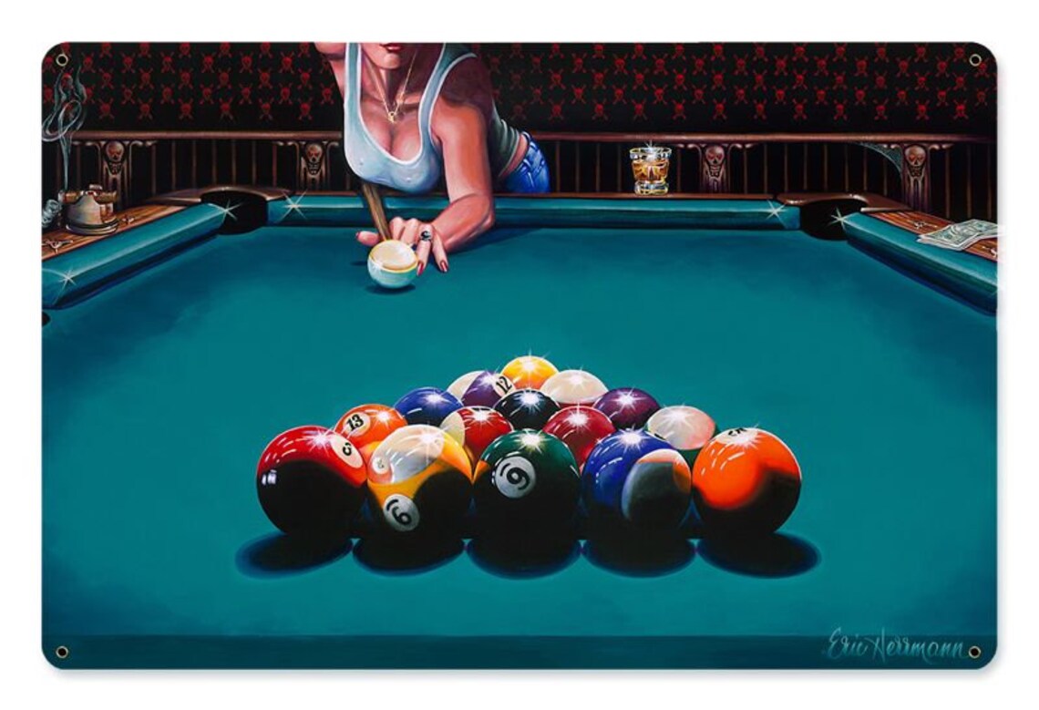 Nice Rack Billiards Pool Table Metal Sign 18 X 12 Inches - Etsy UK