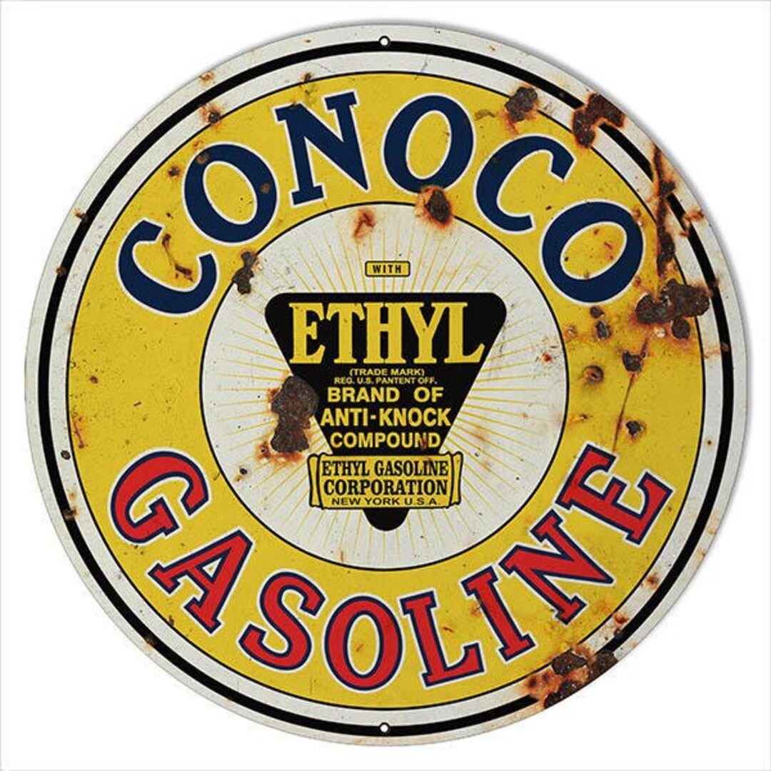 Conoco Ethyl Gasoline Sign Vintage Aged OR New Style 22 - Etsy