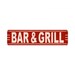 BAR & GRILL Retro Planet Diner Advertising Sign, Powder Coated Metal ...