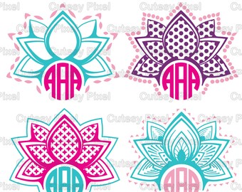 Aztec Circle Monogram Frames Svg Cutting File Aztec Designs - Etsy