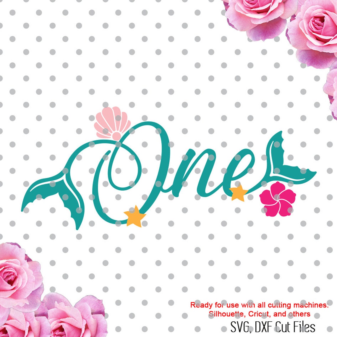 Mermaid One Svg, Mermaid Birthday Svg, Mermaid SVG, Cut Files for Vinyl ...