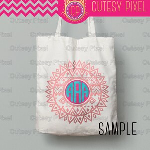 Aztec Circle Monogram Frames Svg Cutting File, Aztec Designs SVG, DXF ...