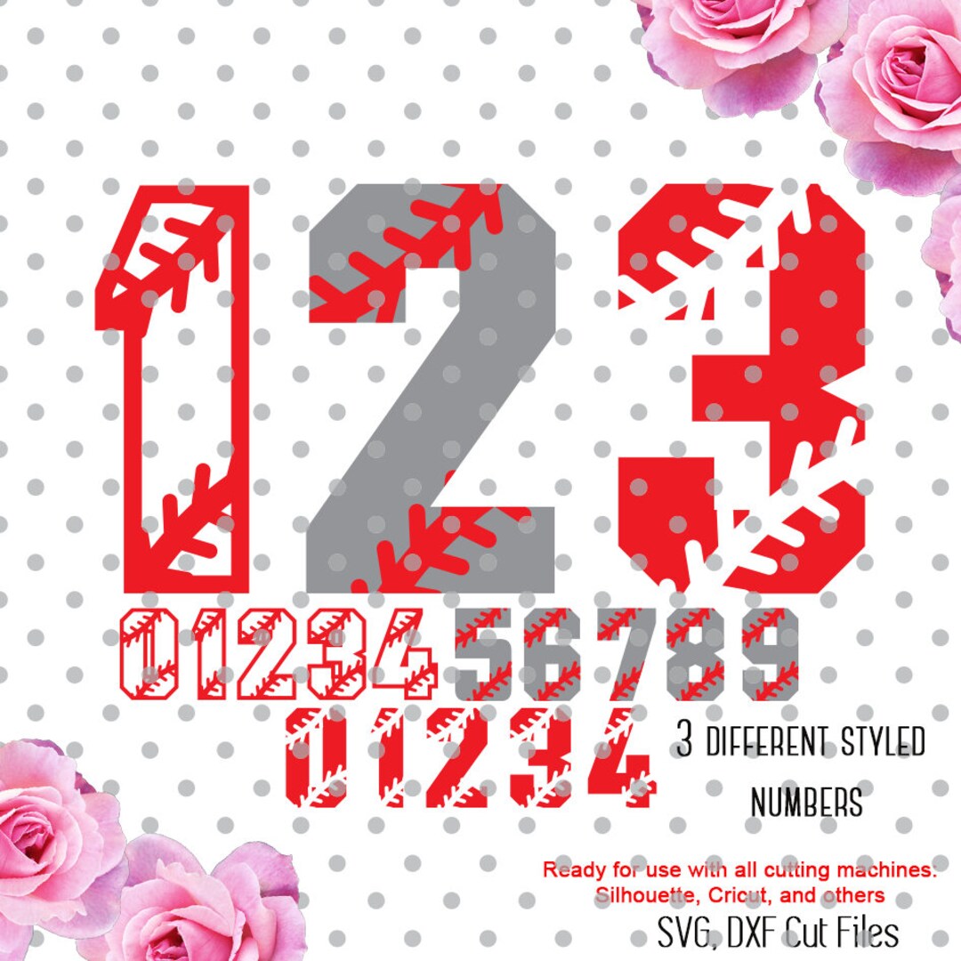 Baseball Numbers Svg, Sports Numbers Svg, Baseball SVG, DXF, Numbers ...