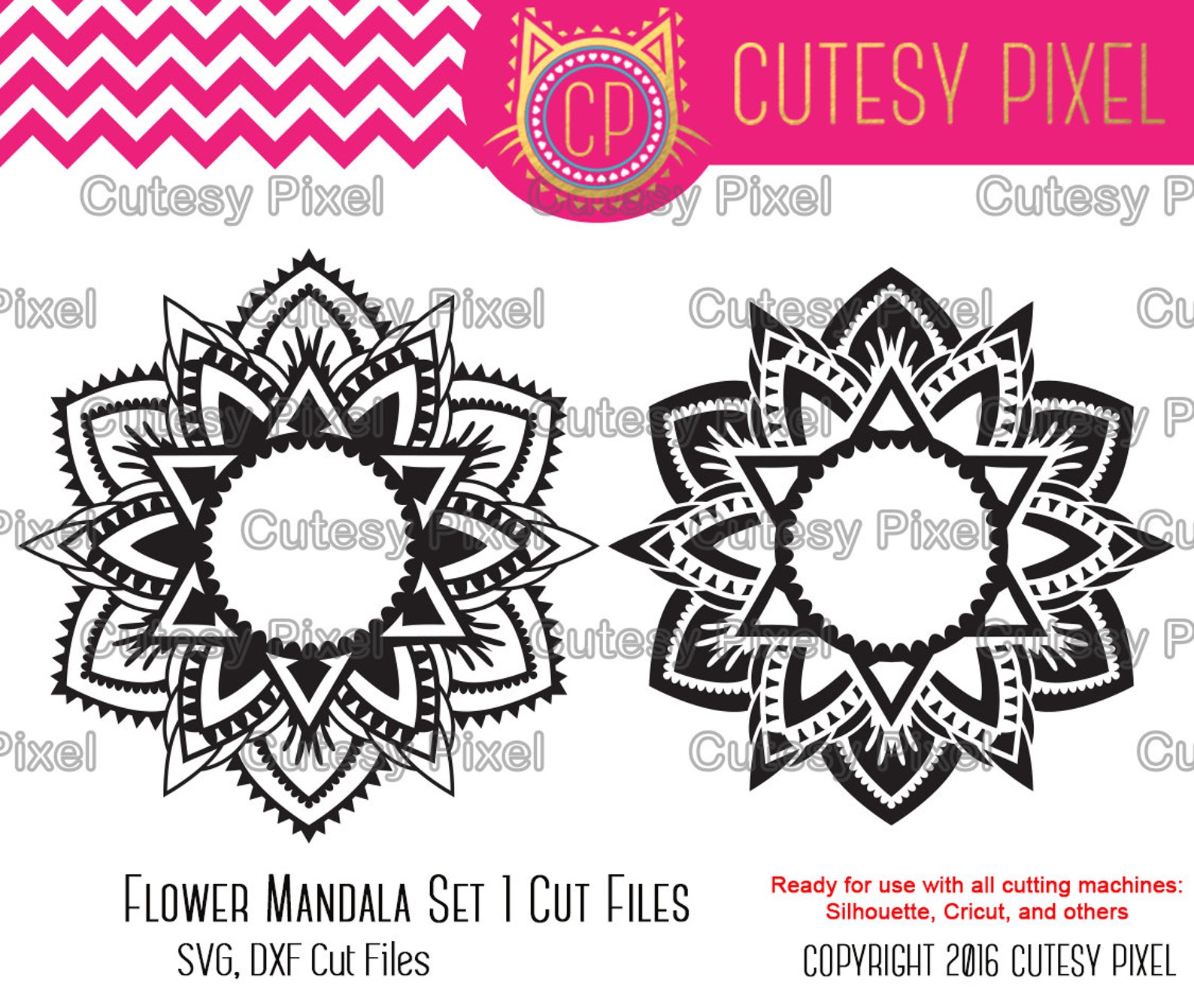 Flower Mandala Frames Svg cutting filemandala Desings SVG | Etsy