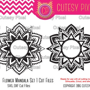 Flower Mandala Frames Svg Cutting File,mandala Desings SVG, DXF, Cricut ...