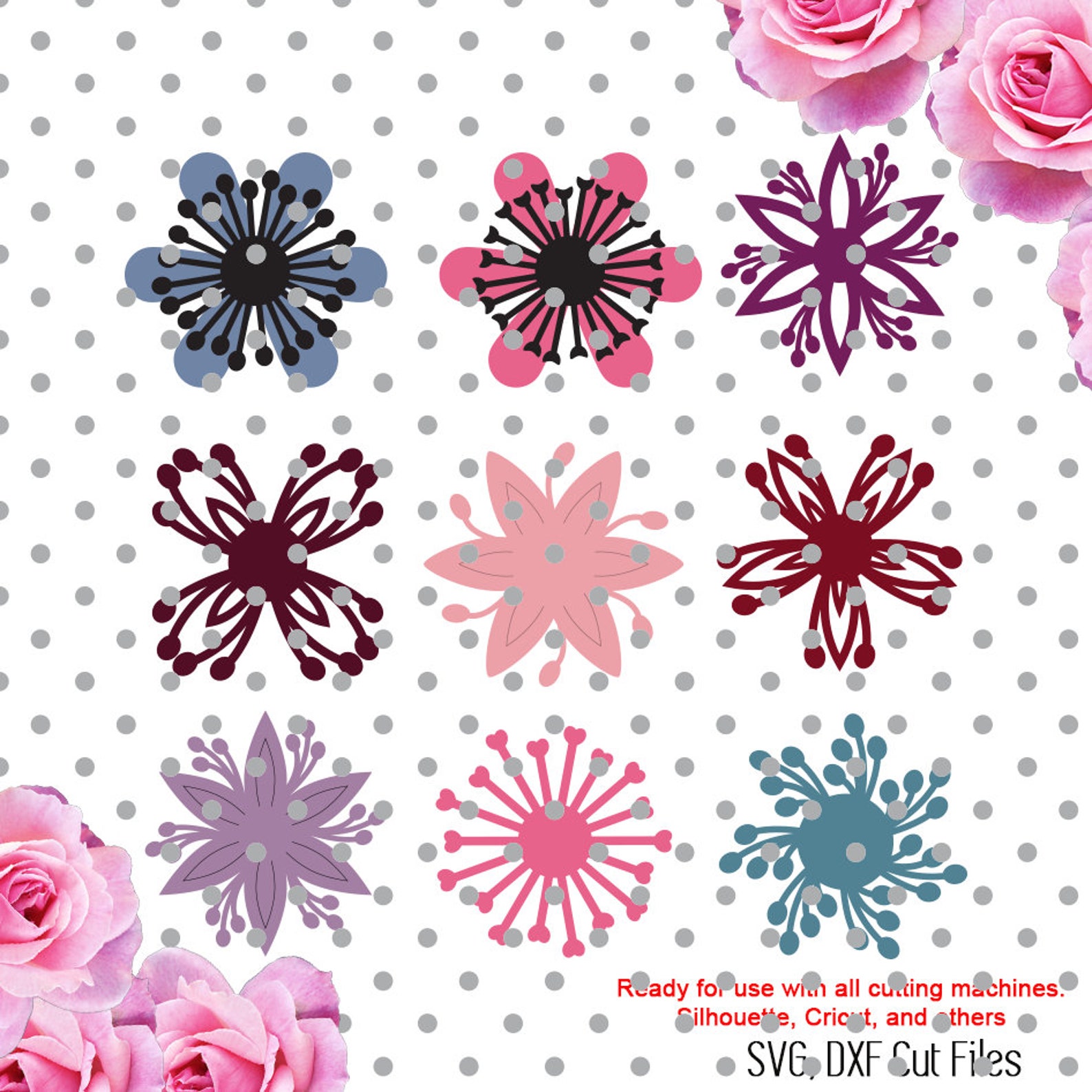 Paper Flower Centers Flower Centers Svg Flower Center - Etsy