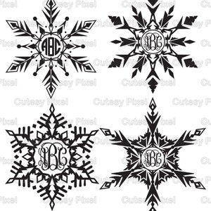 Frozen Inspired Snowflakes Monograms Svg Cutting File, Arrow Designs ...