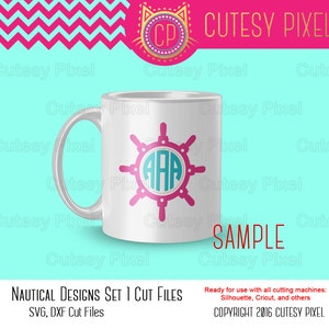 Nautical Monogram Frames Svg Cutting File, Anchors Designs SVG, DXF ...