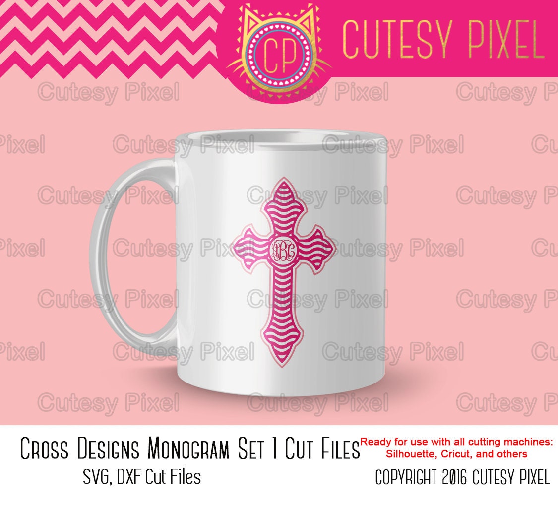 14 Cross Designs Monogram Frames Svg Cutting File Cross - Etsy