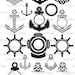 Nautical Monogram Frames Svg Cutting File, Anchors Designs SVG, DXF ...