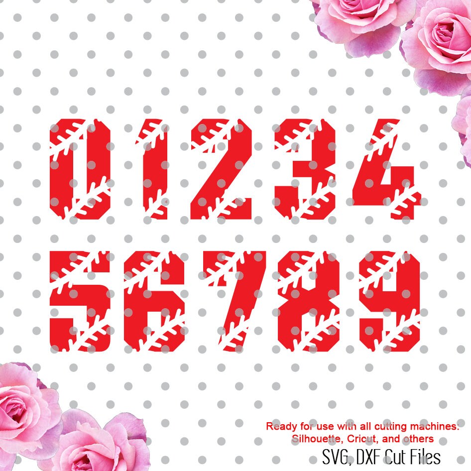 Baseball Numbers Svg Sports Numbers Svg Baseball SVG DXF - Etsy