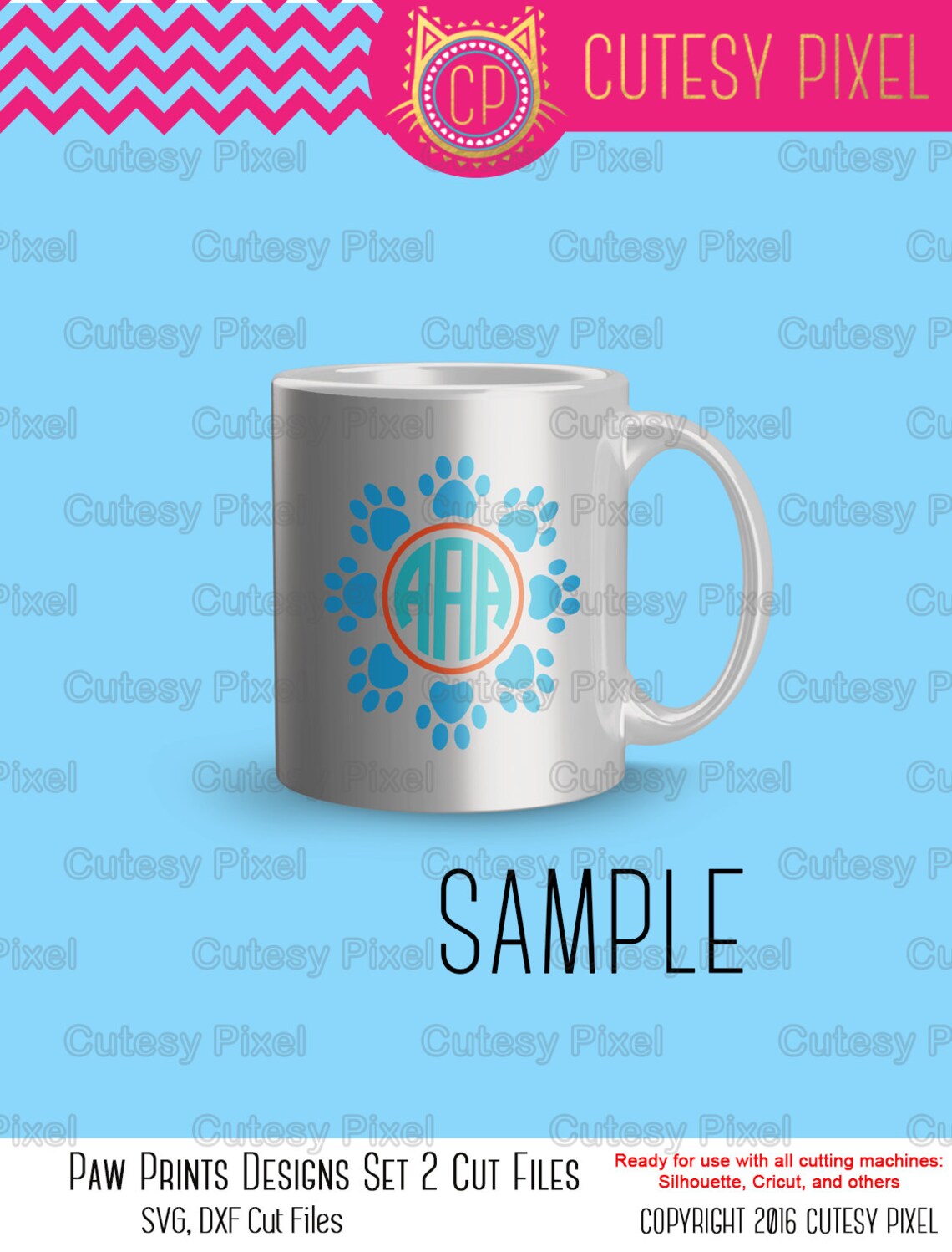 Paw Print Monogram Svg Cutting File, Paw Print ,animlas Svg, Designs ...