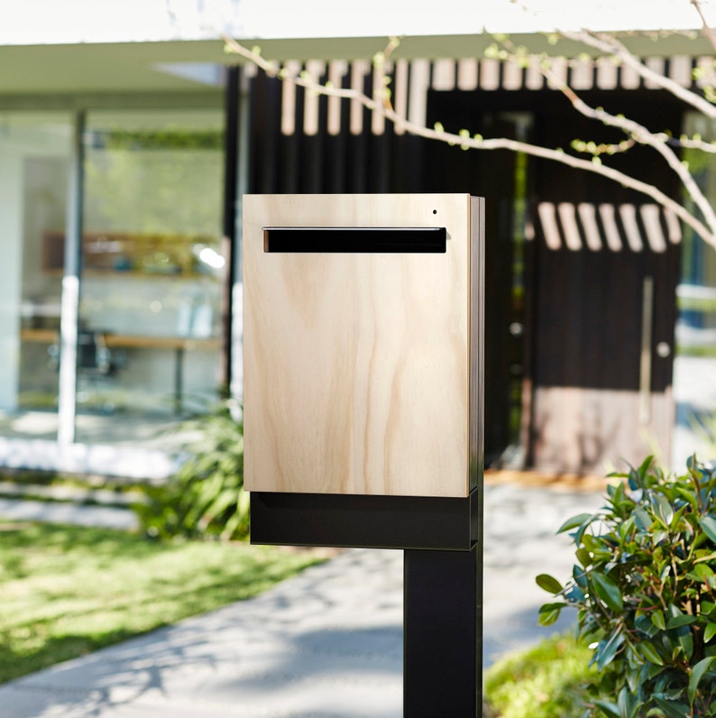 Modern Custom Mailbox - Javi Large Post Mount Letterbox - Charcoal ...