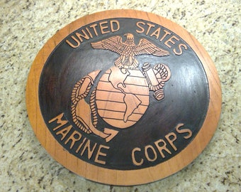 Hand-carved Wood US Marine Corps Plaque - Etsy