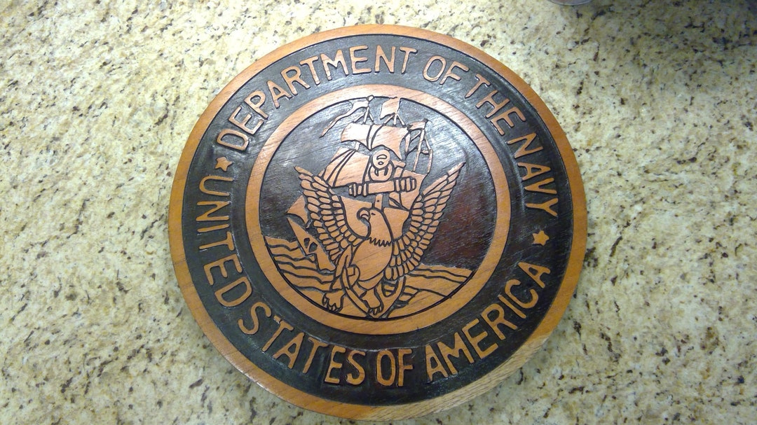 Hand-carved Wood US Navy Plaque - Etsy