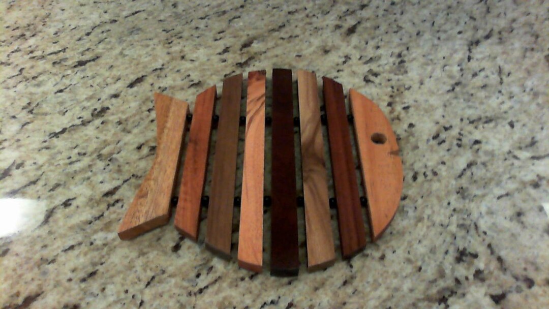 Hand-carved Wood Fish Trivet - Etsy