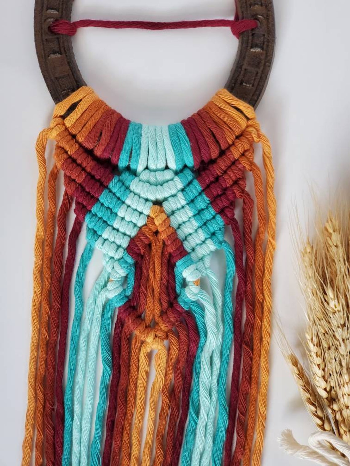 Horse Shoe Wall Hanging Desert Colors Macrame Wall Hanging | Etsy