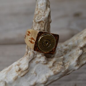 Deer Antler Ring With Bullet Casing and Deer Tracks Ammo Ring Antler ...