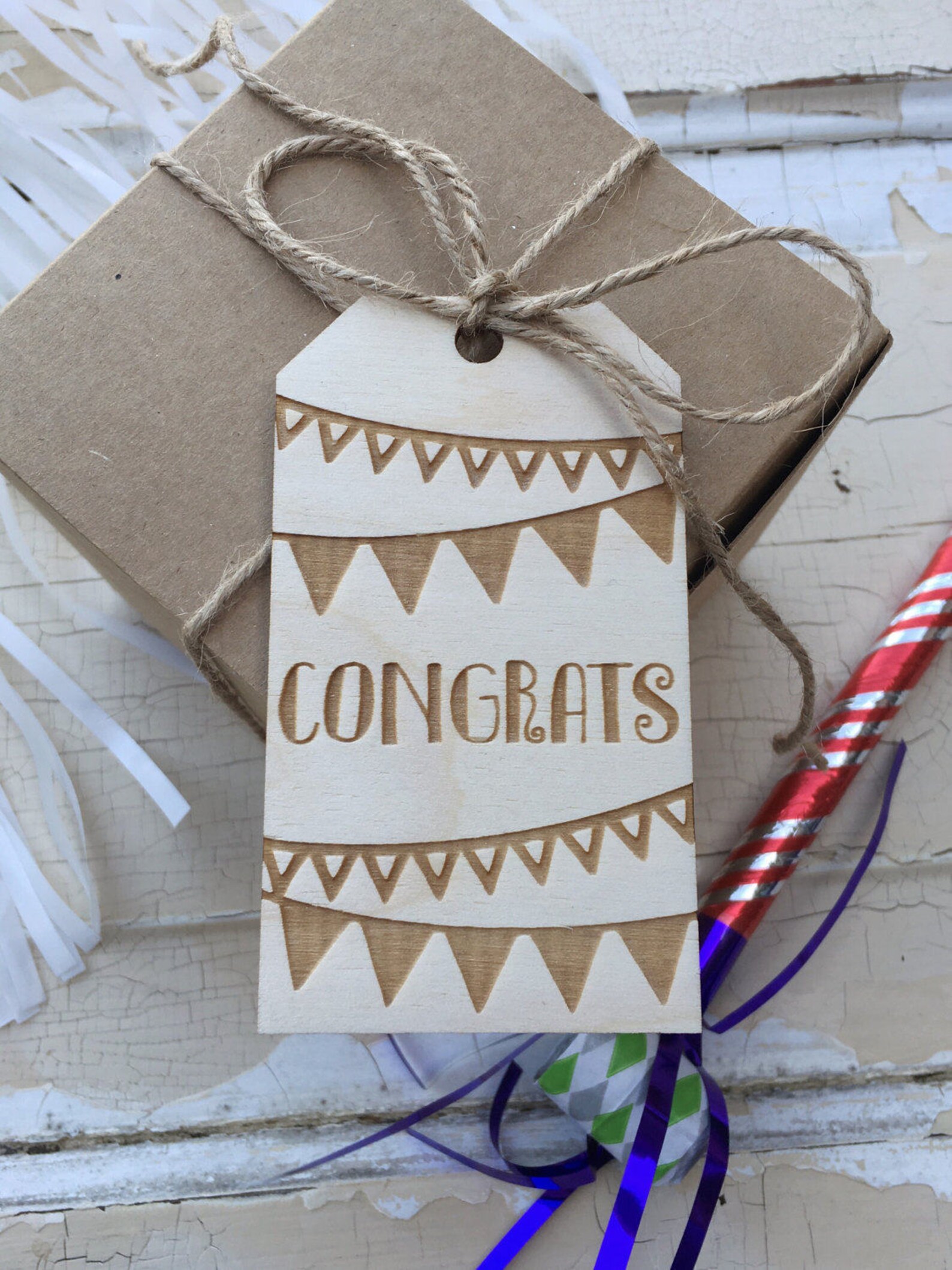 Congratulations Gift Tag Congrats Gift Tag Wood Gift Tag - Etsy