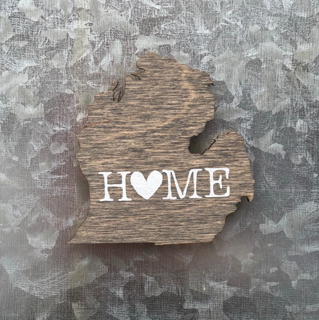 State of Michigan Magnet | Rustic Michigan Magnet | Michigan Wood ...