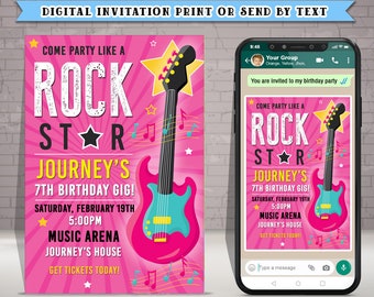 Rock Star Invitation | Etsy