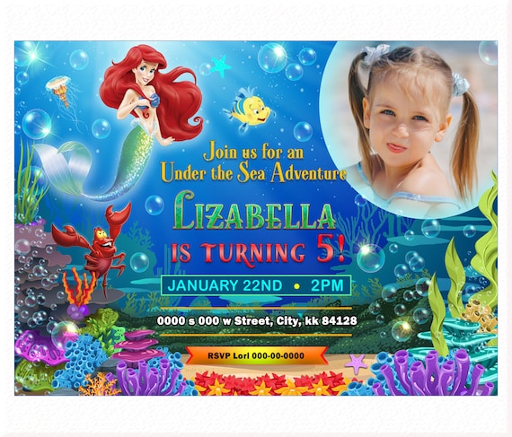 Little Mermaid Invitation Layouts